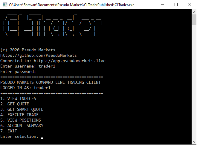 GitHub - pseudomarkets/CLTrader: Command line client for trading with ...